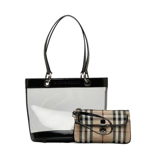 Burberry | Bags | Burberry Nova Check Embossed Clear Bag Handbag Tote ...